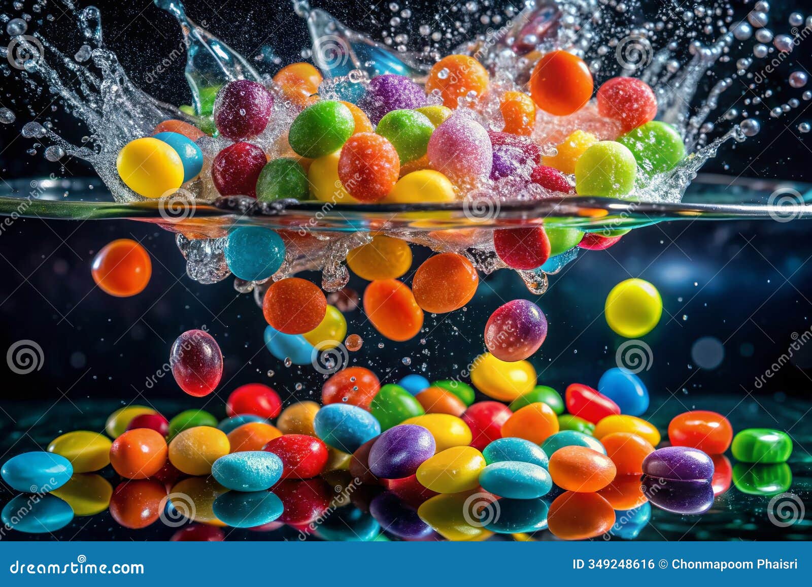 A Burst of Color Vibrant Candy Splashing into Water a Stunning Visual ...