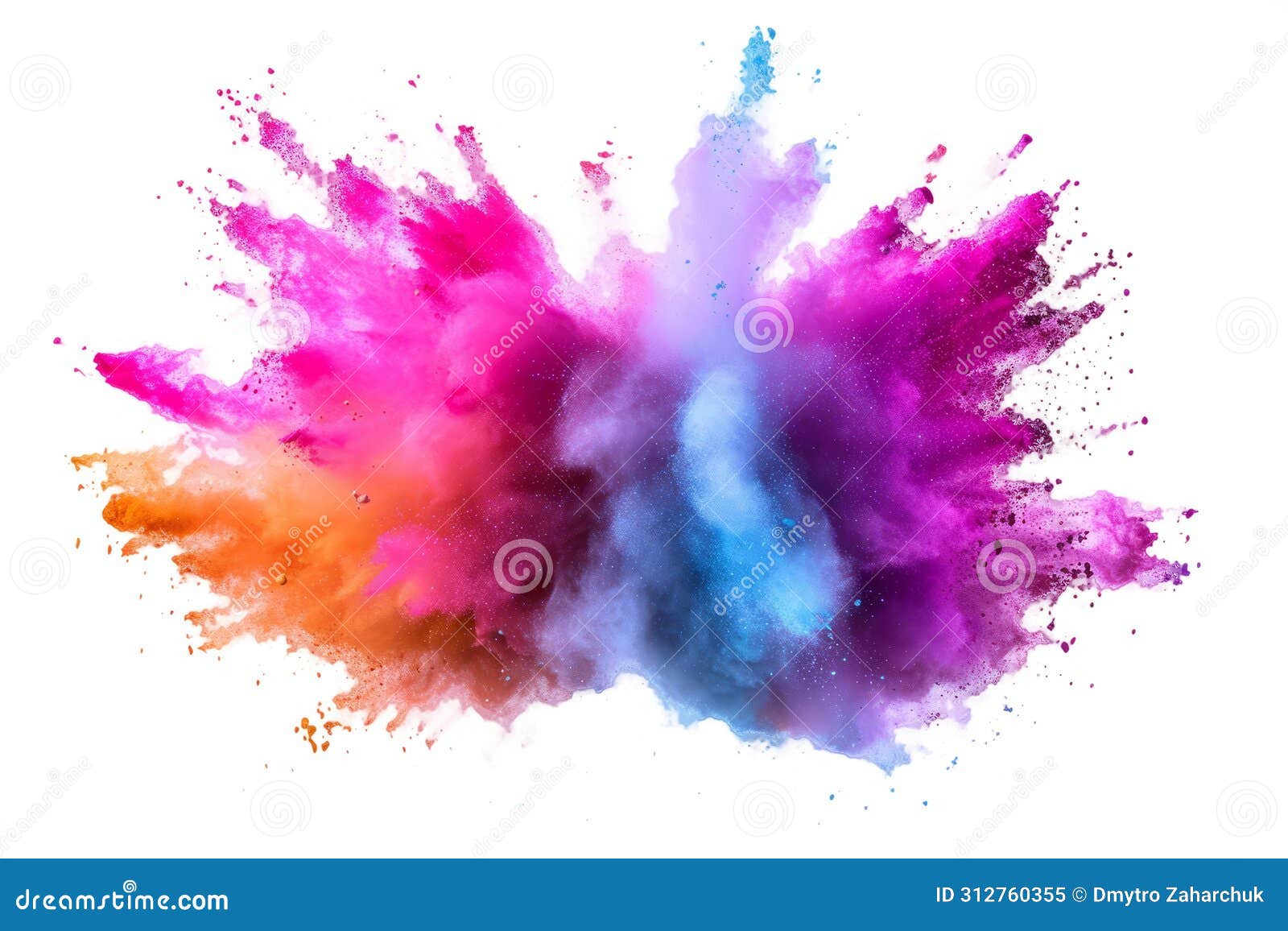 Burst of Colored Powder Exploding Outward, Creating a Vivid and ...