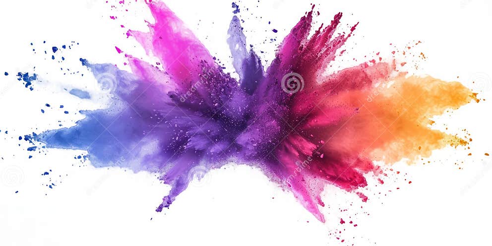 Burst of Colored Powder Exploding Outward, Creating a Vivid and ...