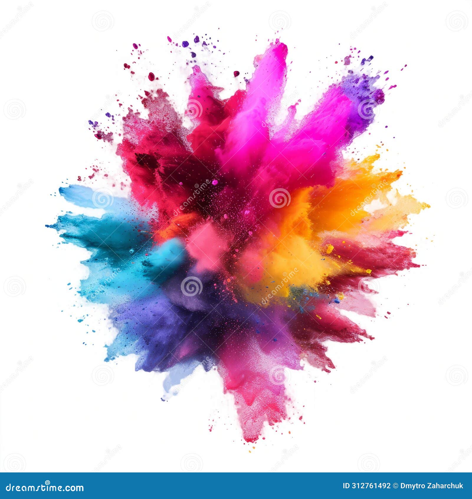 Burst of Colored Powder Exploding Outward, Creating a Vivid and ...