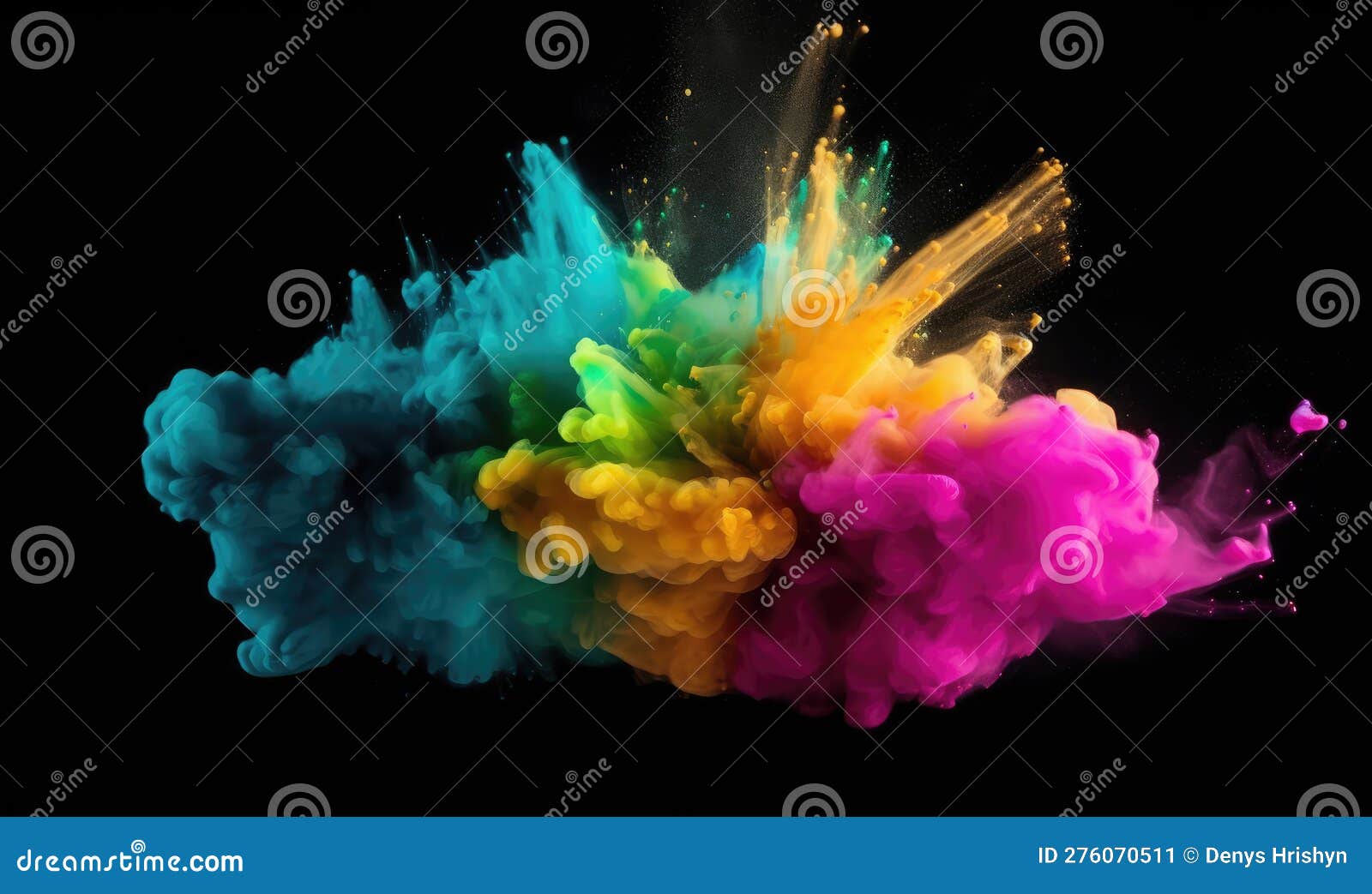 Burst of Colorful Paint Powder Explosion Effect Creating Using ...