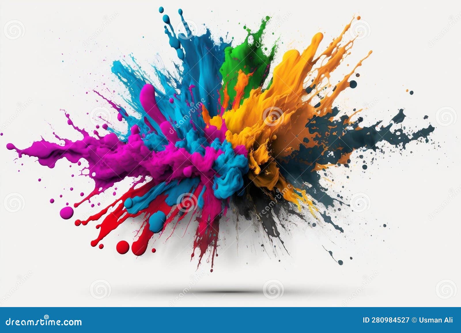 A Burst of Colors on a White Background. AI Stock Illustration ...