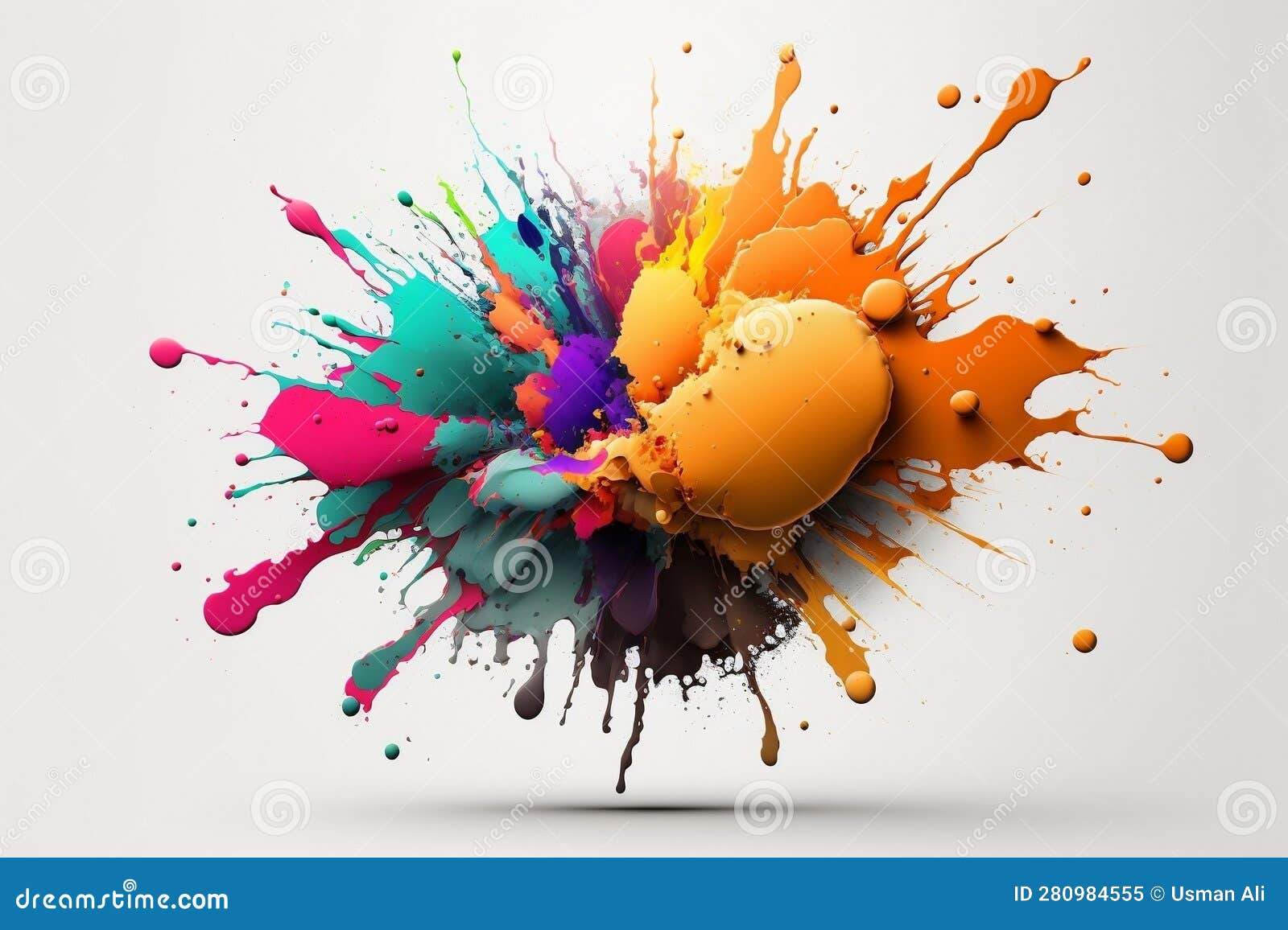 A Burst of Colors on a White Background. AI Stock Illustration ...