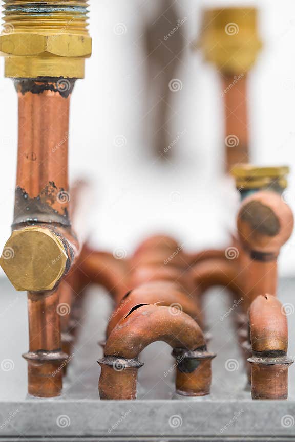 Burst Copper Pipes from the Cold Stock Image - Image of engineering ...