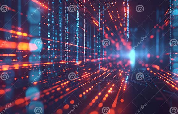 Burst of Data Particles in a Digital Corridor Visualizing the Rapid ...