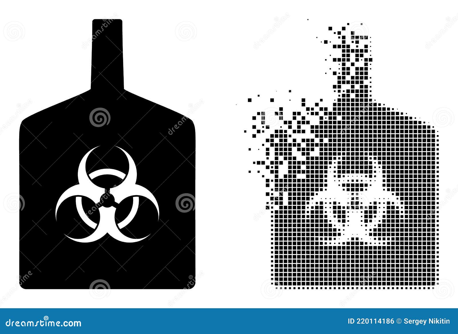 Burst Dot and Original Biohazard Bottle Icon Stock Vector ...
