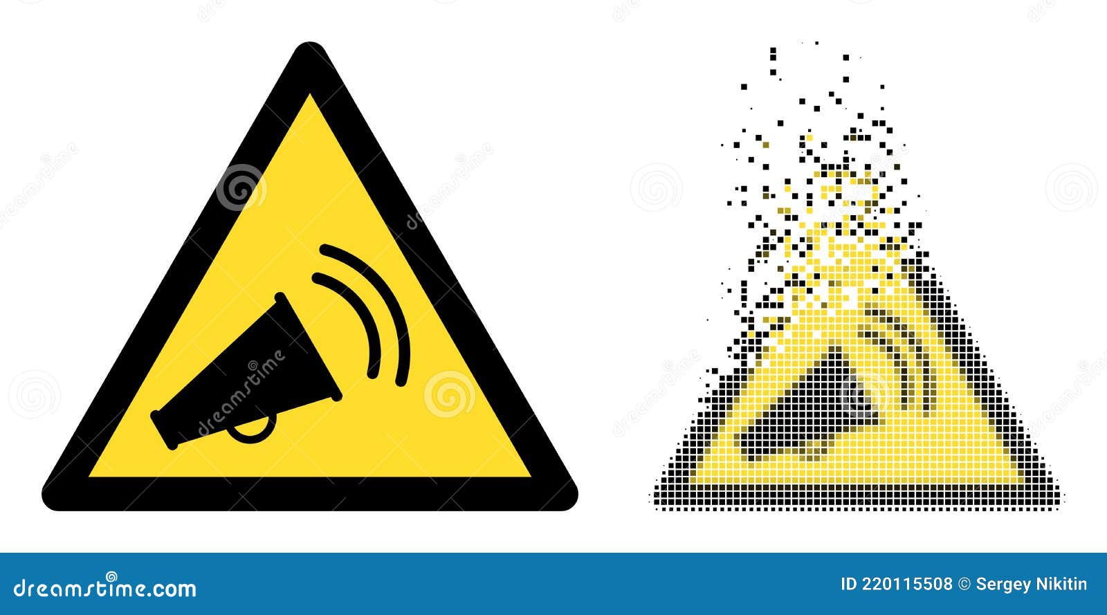 Burst Dot and Original Marketing Noise Warning Icon Stock Vector ...