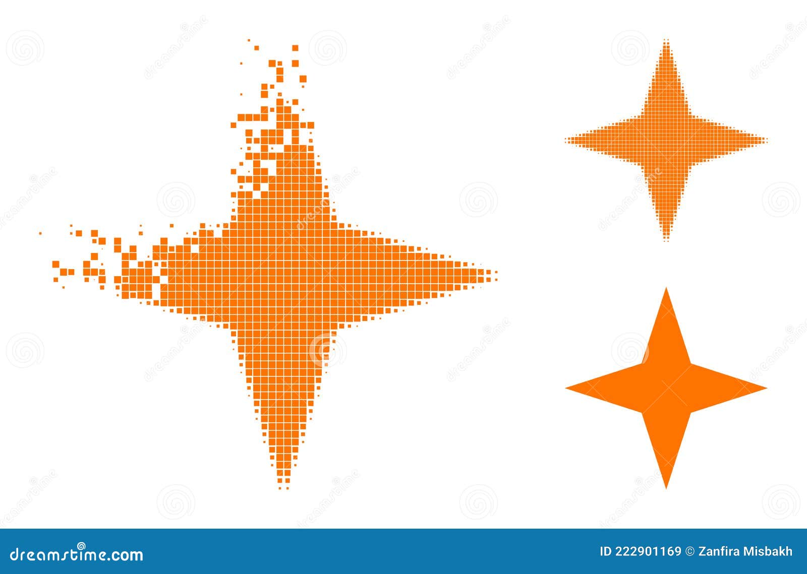 Burst Dotted Space Star Icon with Halftone Version Stock Vector ...