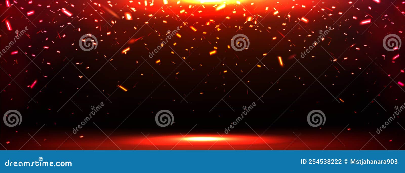 Burst Effect with Falling Fire Sparks Stock Vector - Illustration of ...