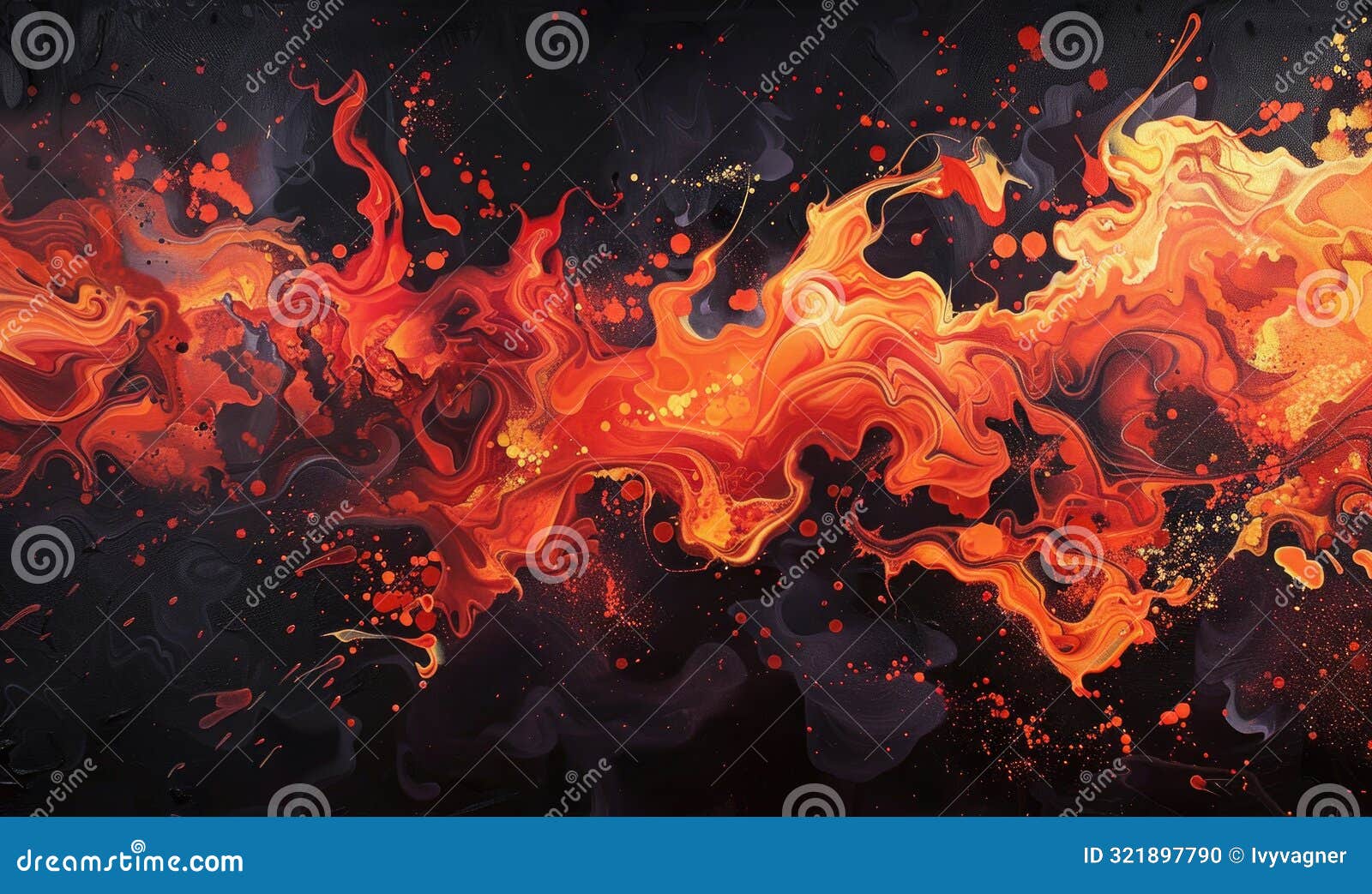 Burst of Flames Against a Black Backdrop, Red-orange Abstract ...