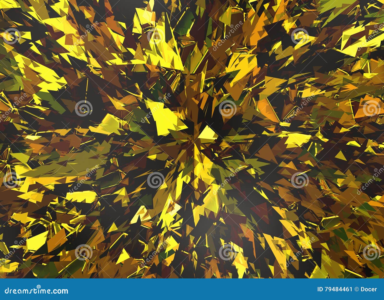 Burst of Golden Broken Particle Crystal Stock Illustration ...