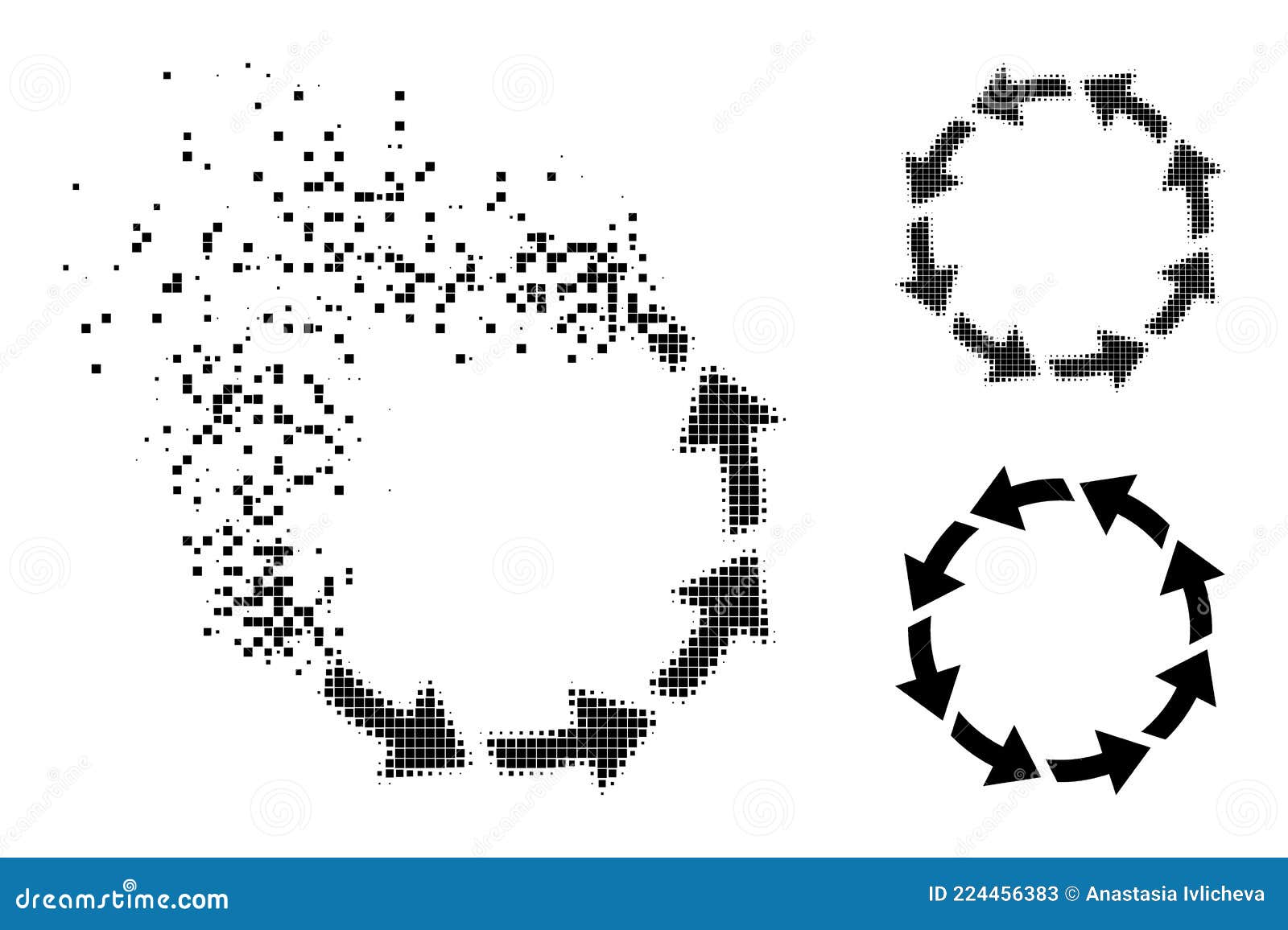 Burst and Halftone Pixel Rotate Ccw Icon Stock Vector - Illustration of ...
