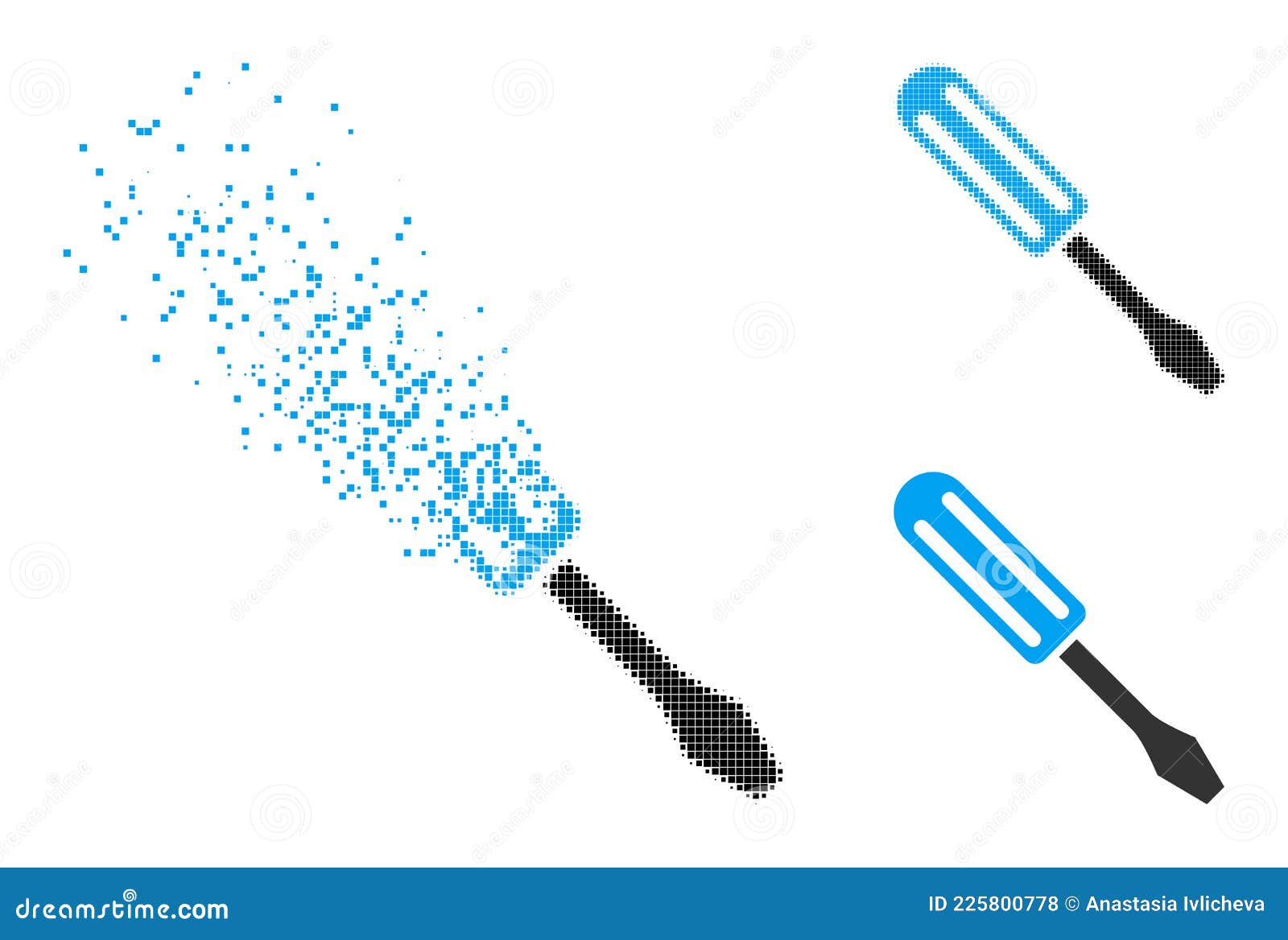 Burst and Halftone Pixel Screwdriver Glyph Stock Vector - Illustration ...