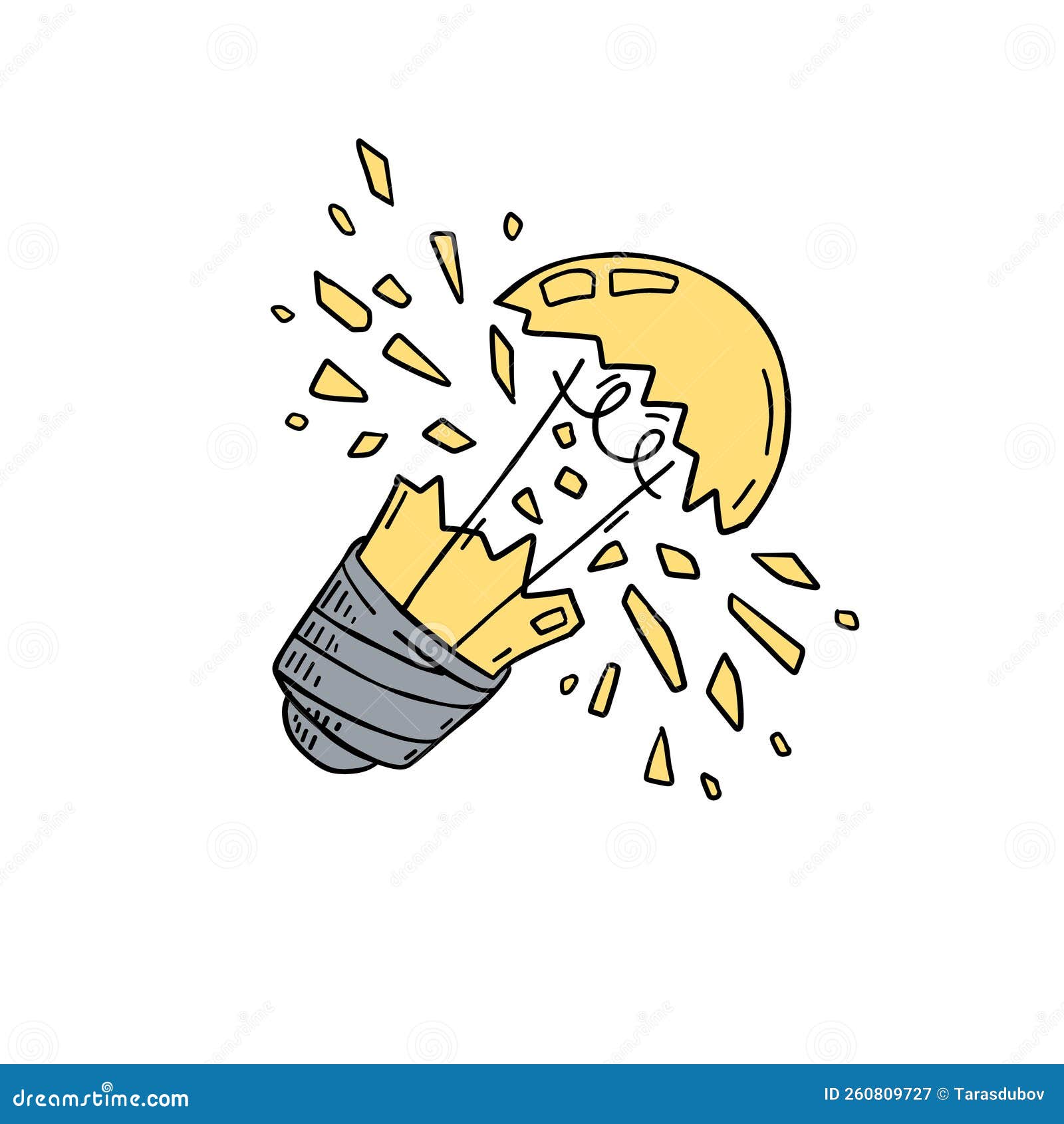Burst Light Bulb. Crack in Lightbulb Stock Vector - Illustration of ...