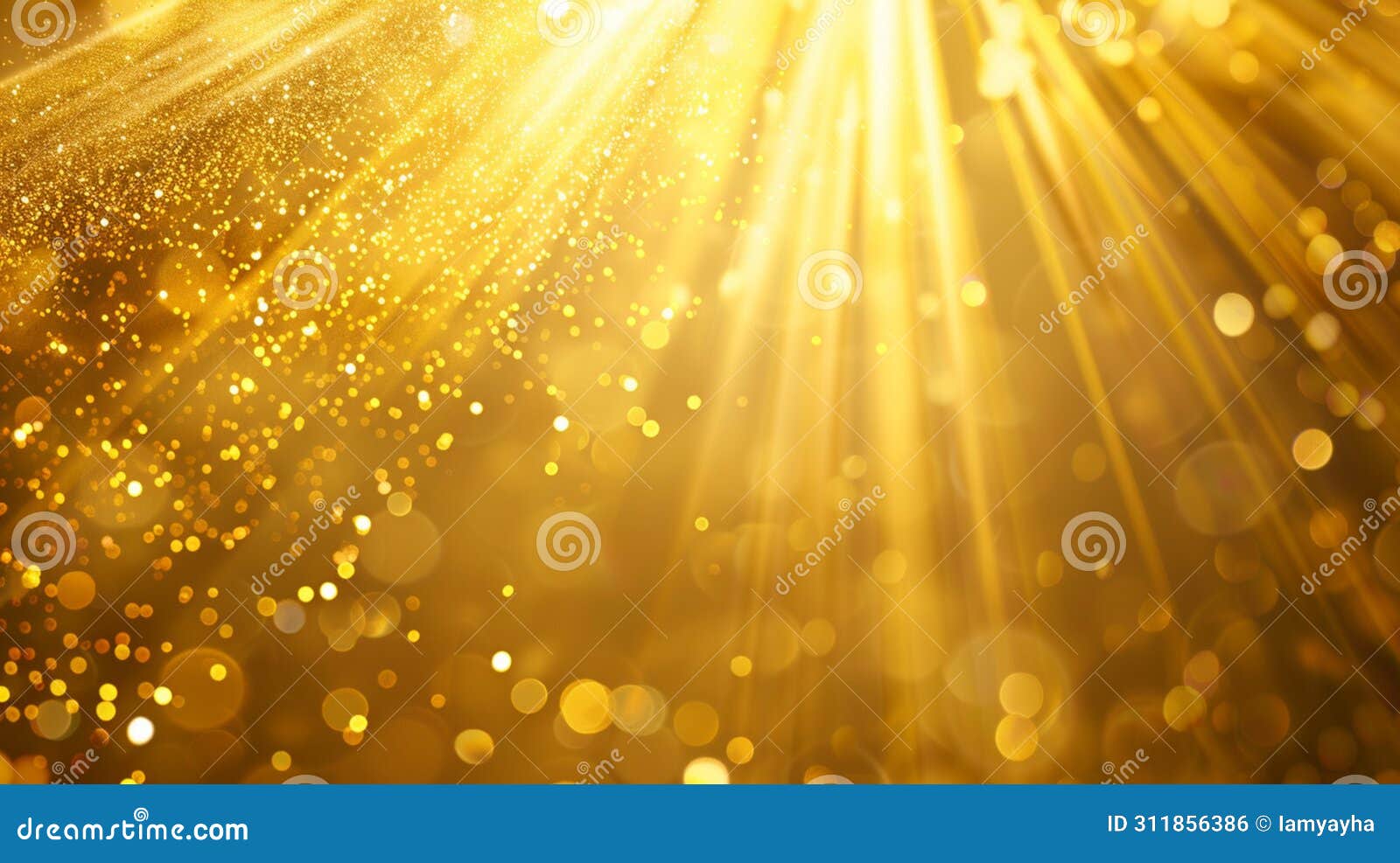 Burst of Light on Gold Background Abstract. Beautiful Asymmetric Rays ...