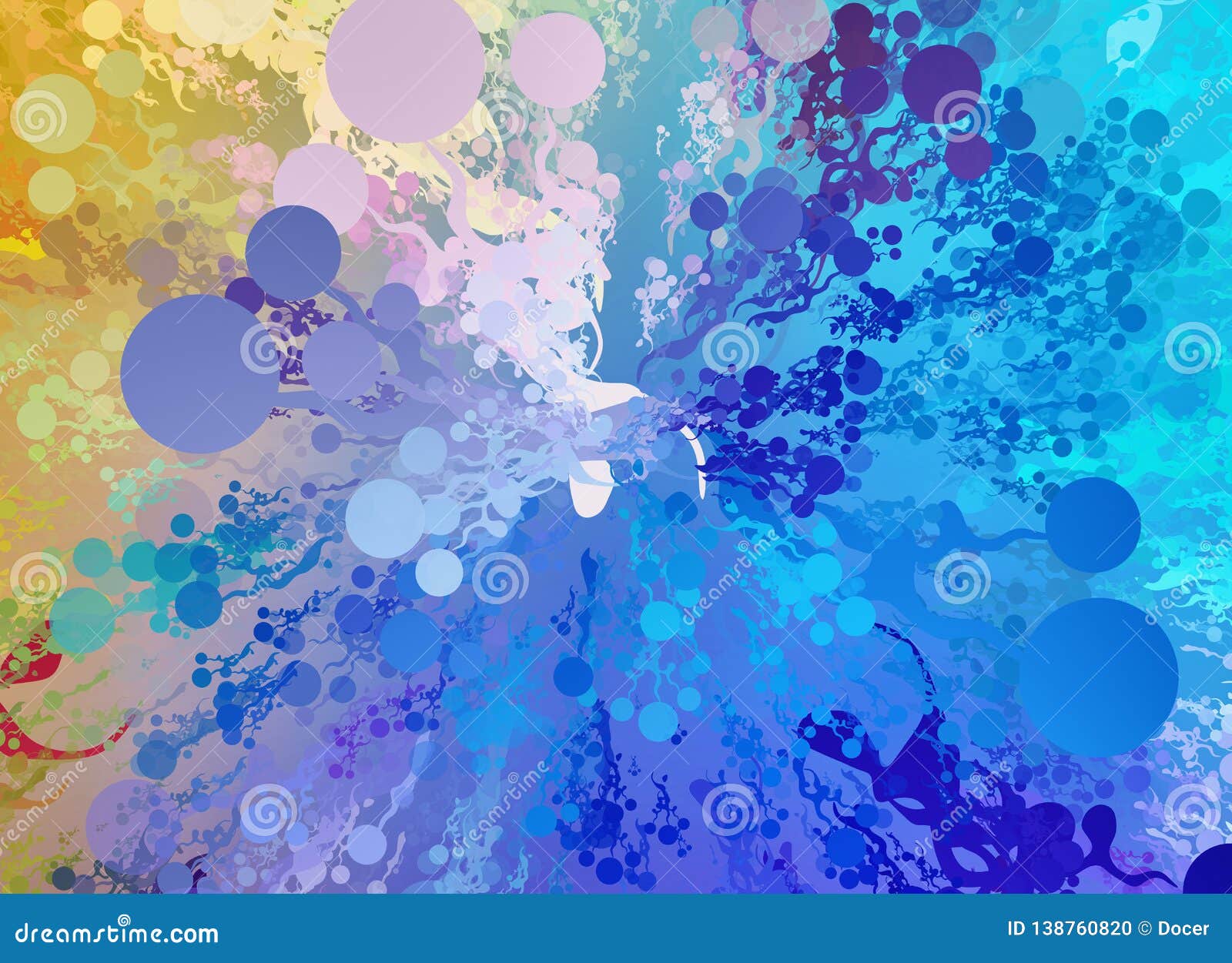 Burst of Many Painted Bubbles Stock Illustration - Illustration of ...