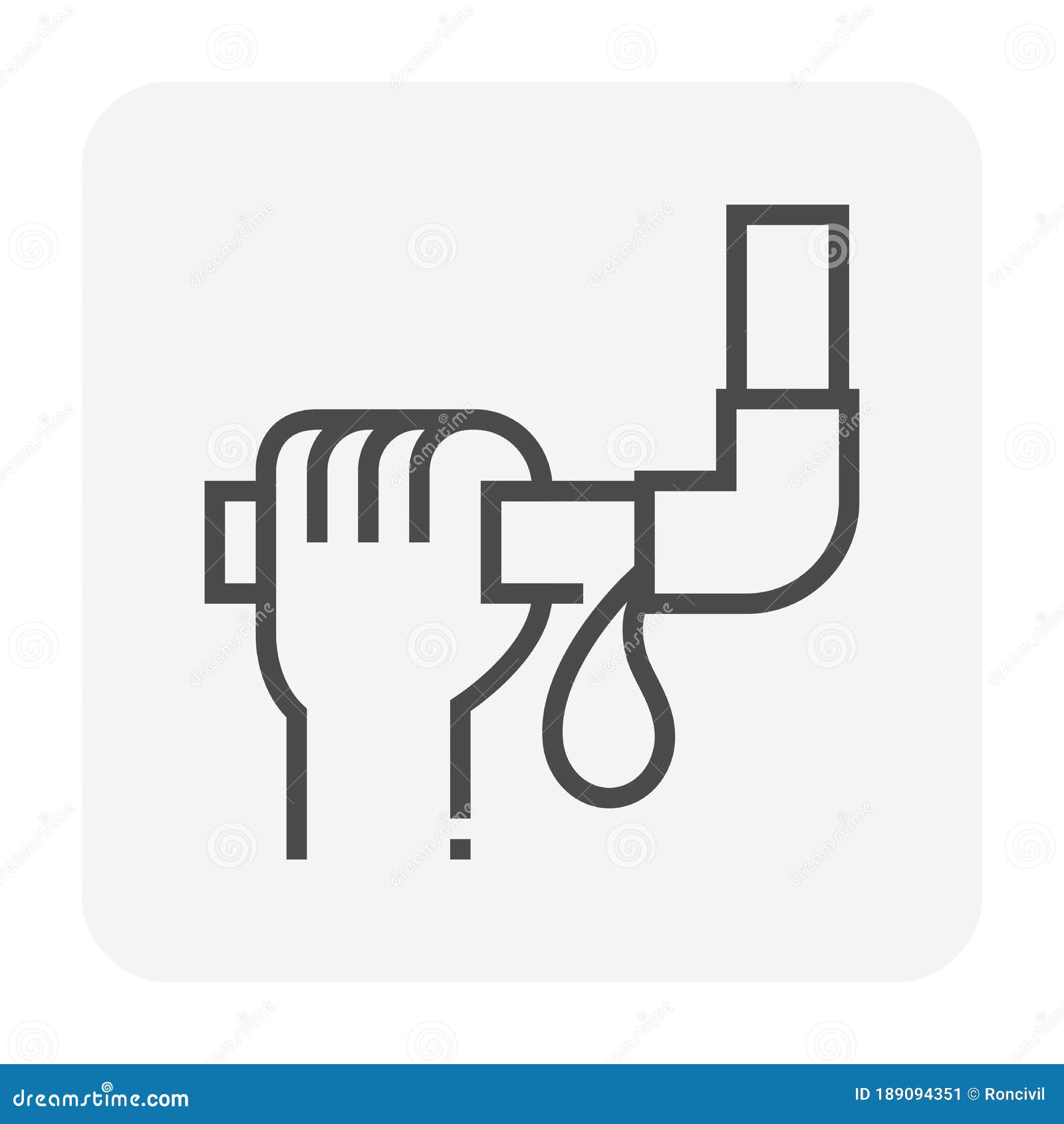 Burst pipe icon stock vector. Illustration of leaky - 189094351