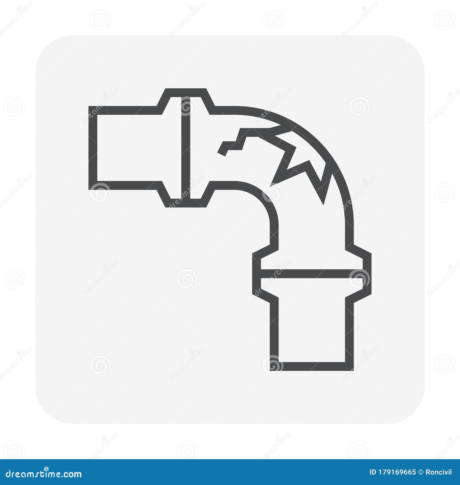 Burst pipe icon stock vector. Illustration of icon, problem - 179169665