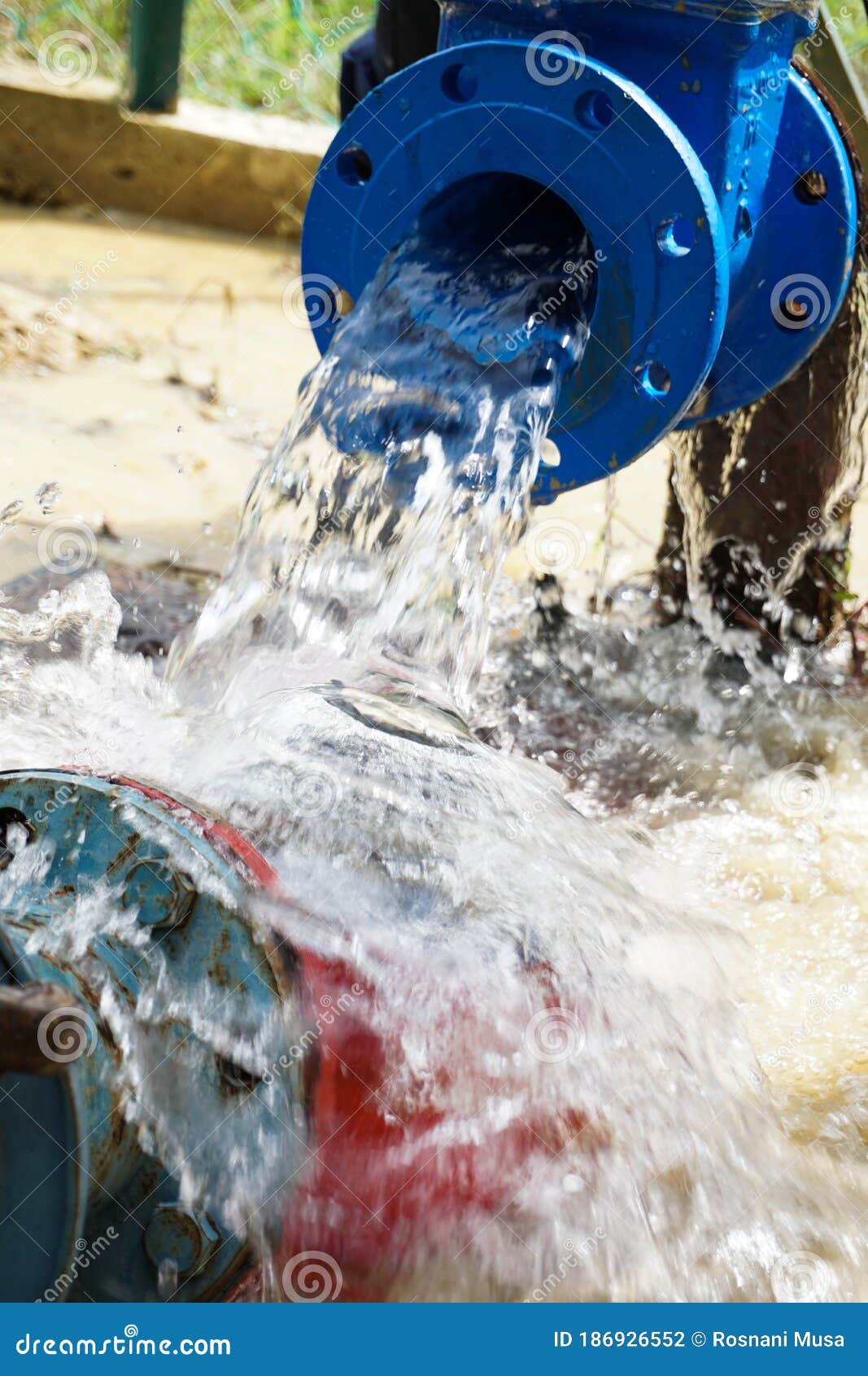 Burst Pipe or Leaking Pipe at Main Pipe Stock Photo - Image of burst ...