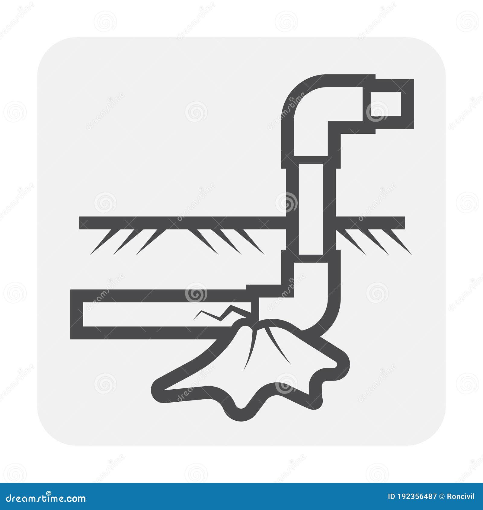 Burst pipe icon stock vector. Illustration of line, broken - 192356487