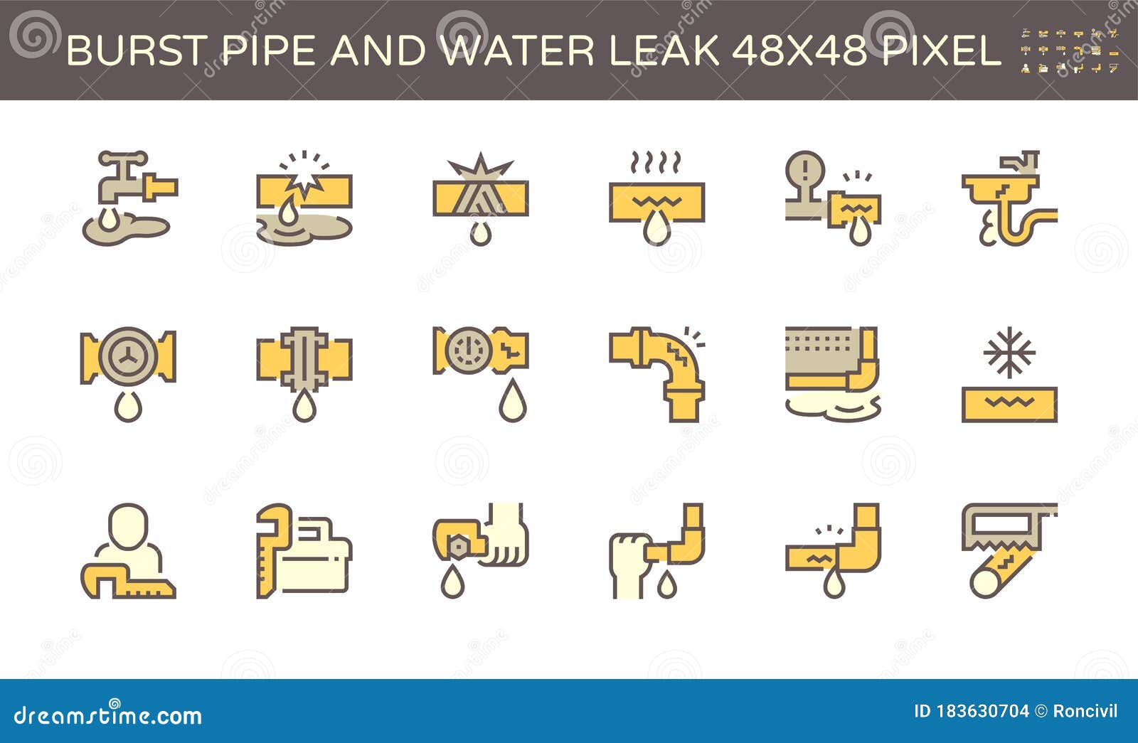 Burst pipe icon stock vector. Illustration of line, pipeline - 183630704