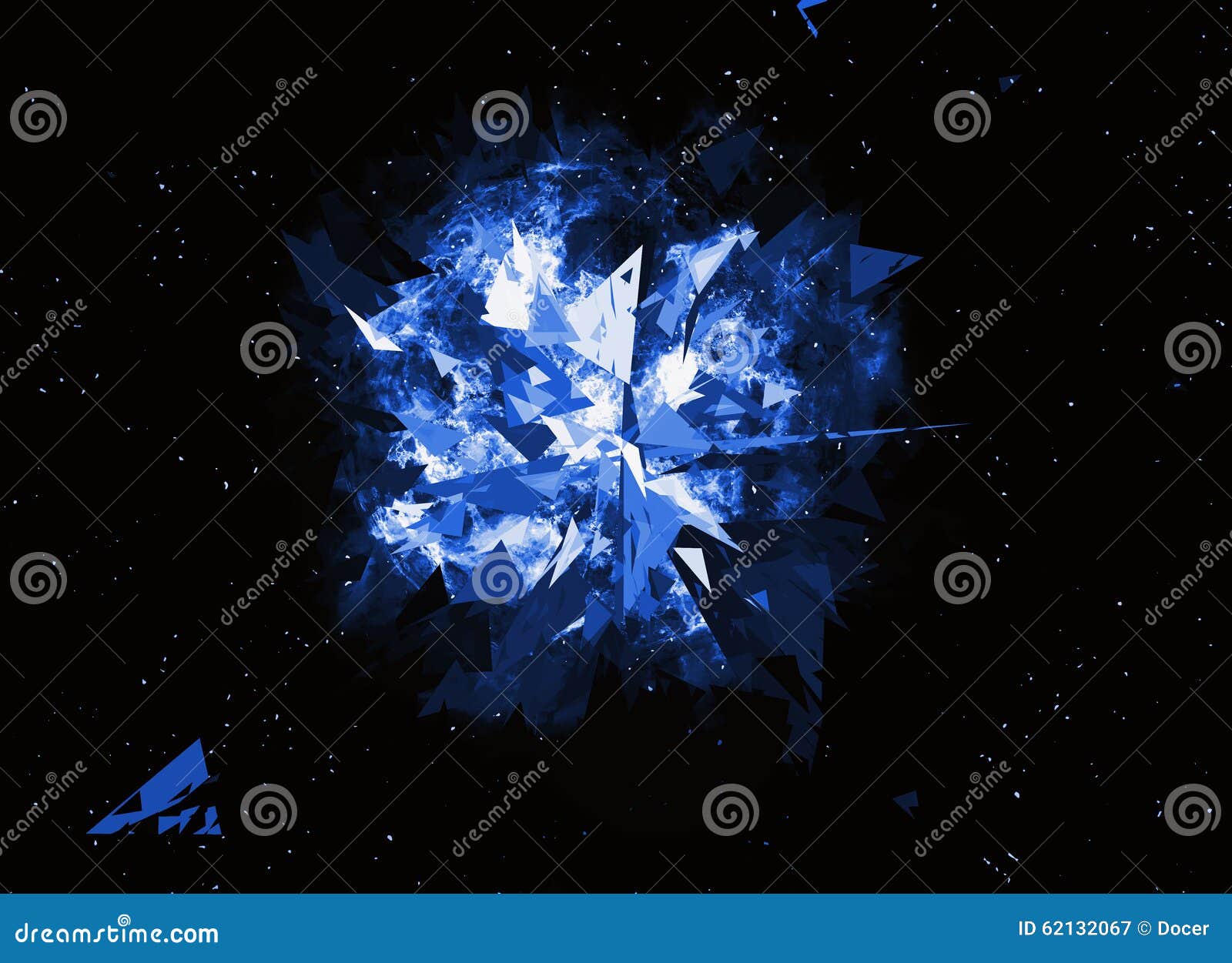 Burst Planet on a Black Space Background Stock Illustration ...