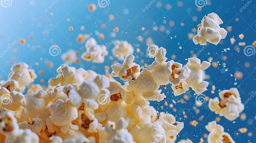 A Burst of Popcorn Flying through the Air Stock Image - Image of ...