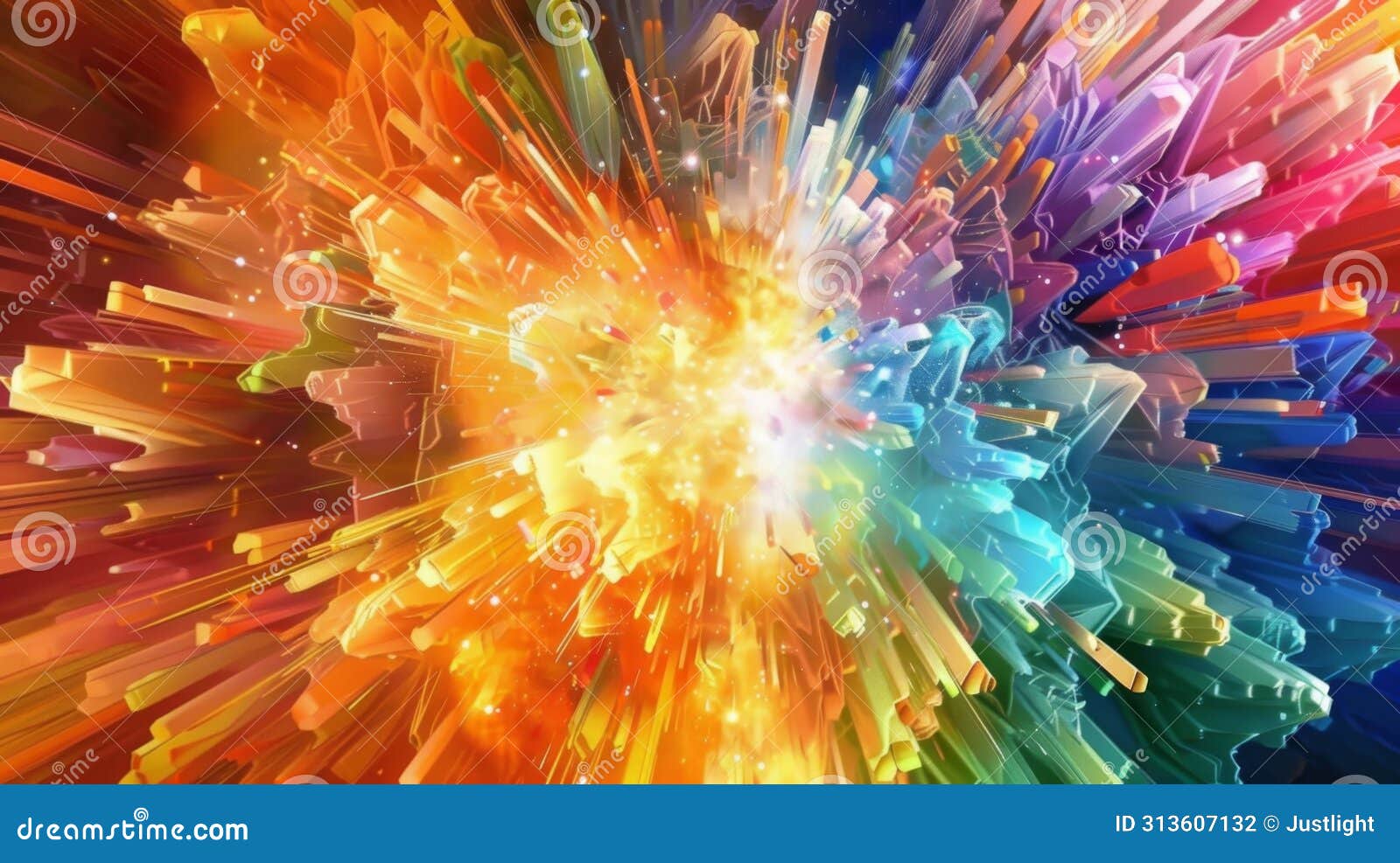 A Burst of Prismatic Colors Exploding in a Mesmerizing Digital ...