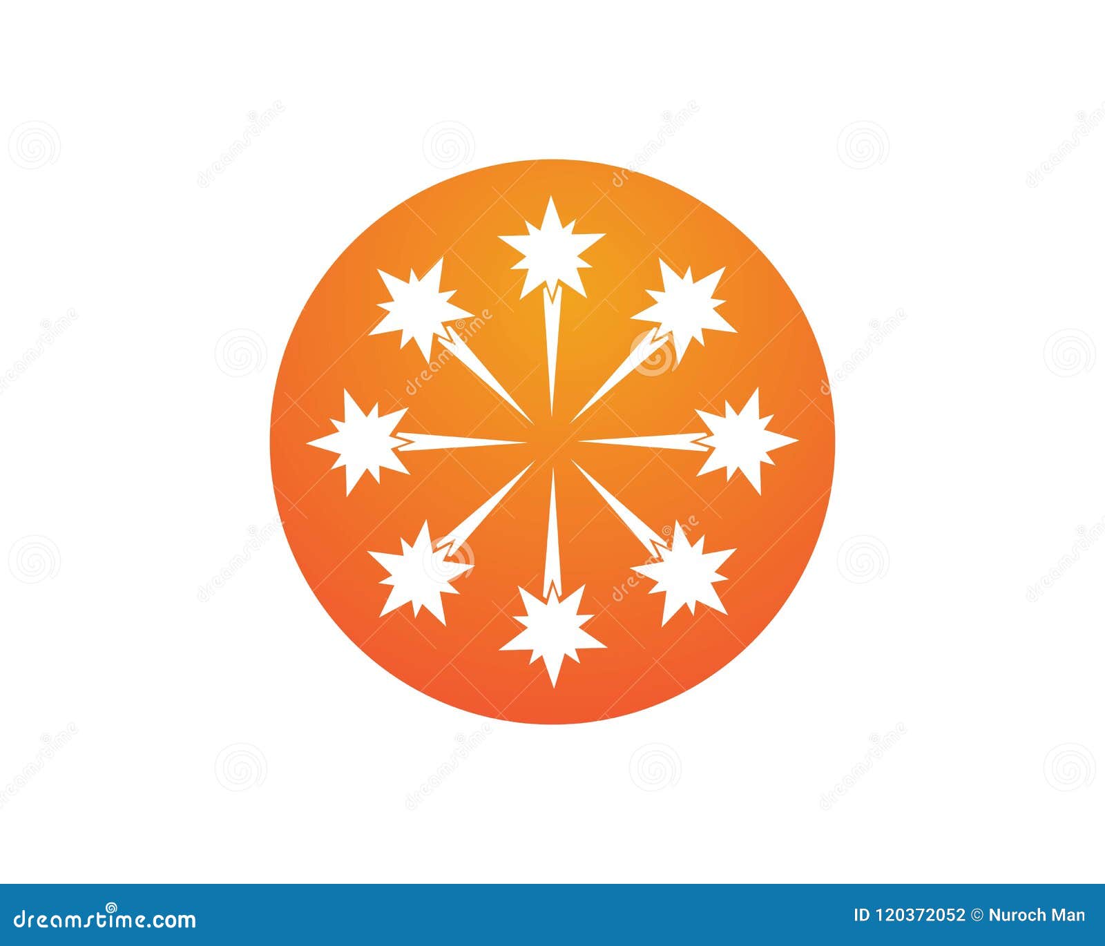 Burst star icon logos stock vector. Illustration of orange - 120372052