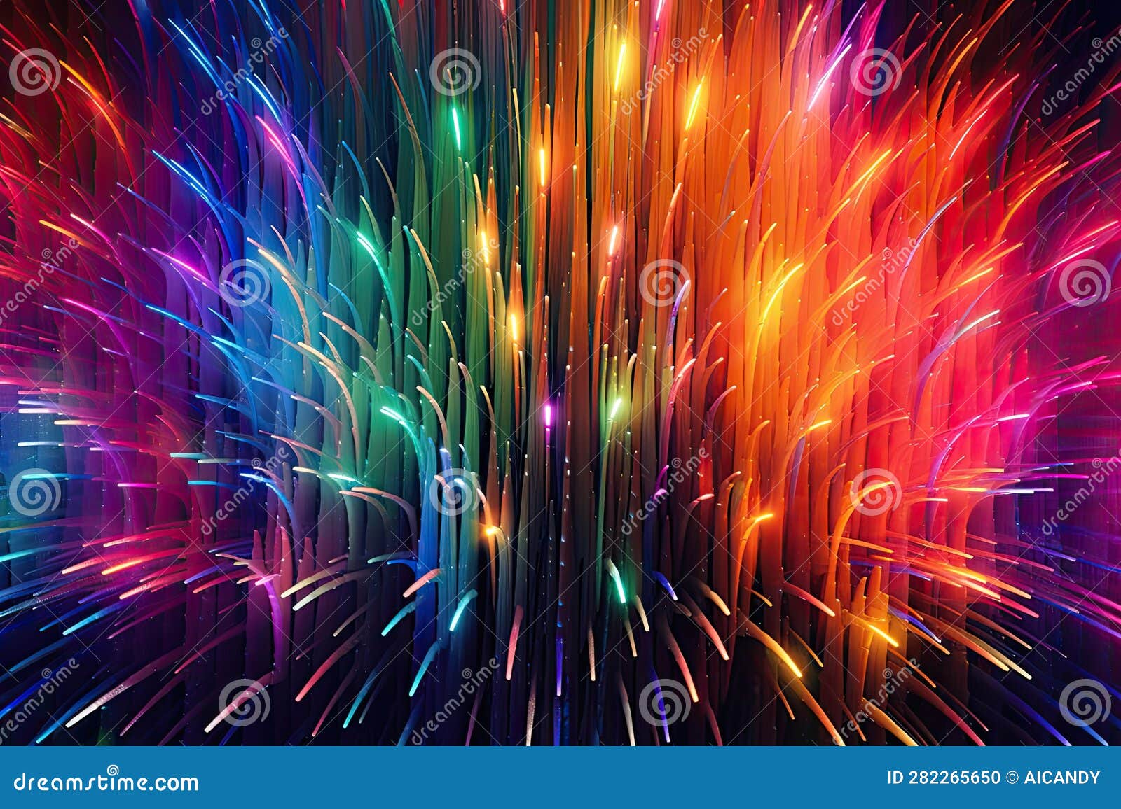 Burst of Vibrant Neon Lights Illuminating the Darkness, Creating a ...