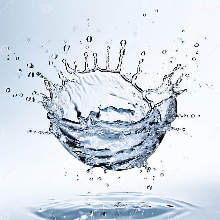 Burst of Water Droplets Hitting a Solid Surface Creating a Spla Stock ...