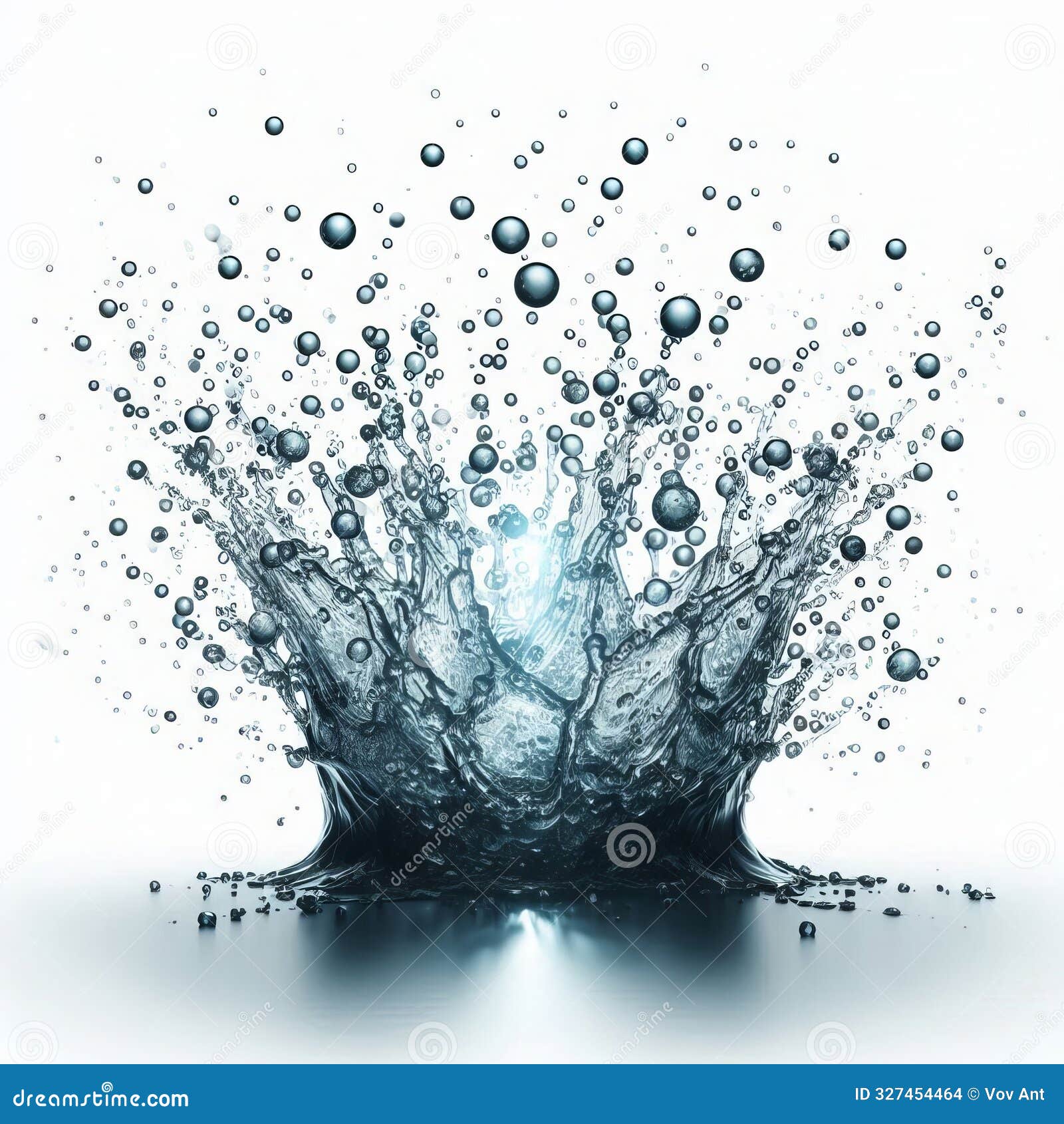 Burst of Water Droplets Hitting a Surface, Creating a Splash an Stock ...