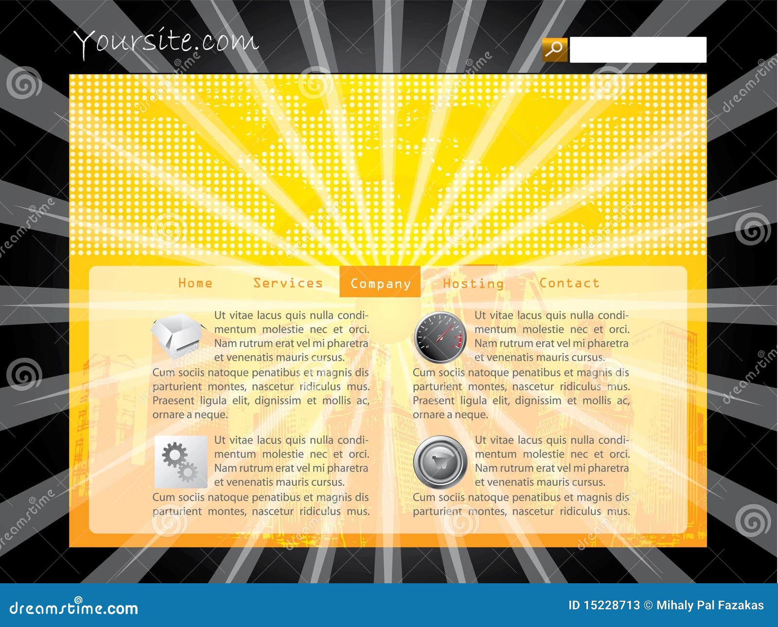 Burst website template stock vector. Illustration of news - 15228713