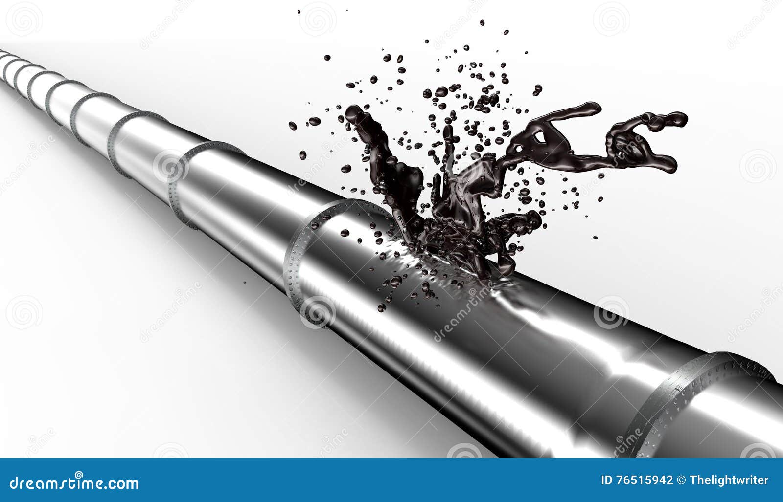 Bursted Copper Pipe with Water Leaking Out Stock Illustration ...
