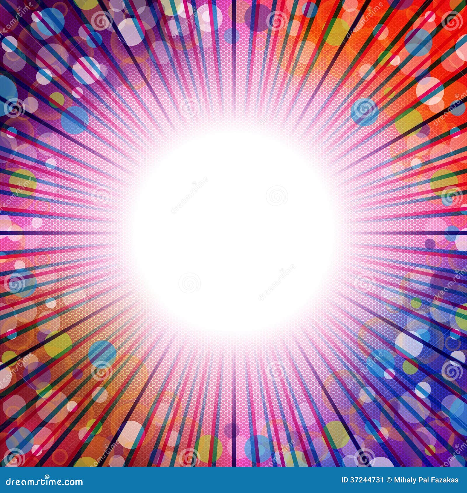 Bursting Background Design with Dots and Stripes Stock Vector ...