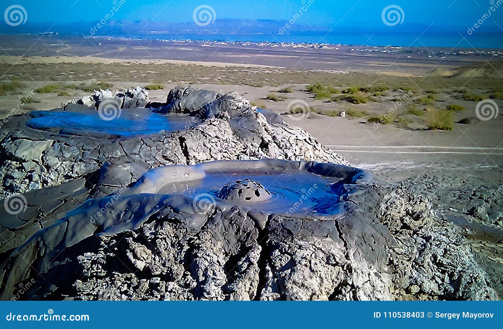 Bursting the Bubble Mud Volcanoes, Qobustan in Azerbaijan Stock Image ...
