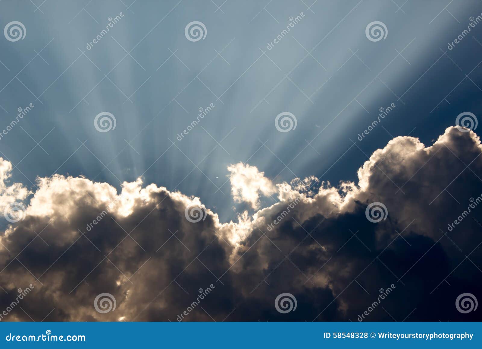 Bursting cloud Rays stock photo. Image of flyer, heavenly - 58548328