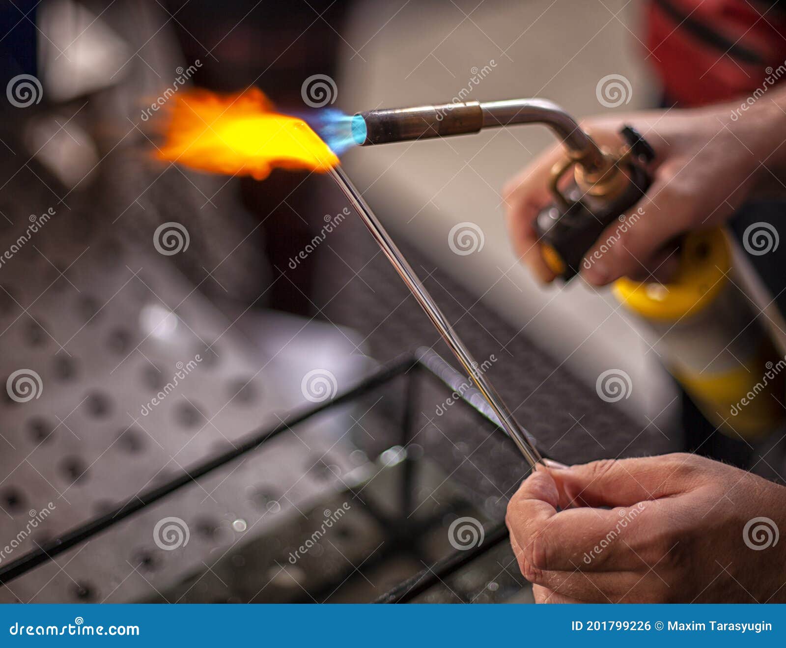 Bursting Fire from a Gas Burner from a Gas Cylinder Stock Photo - Image ...
