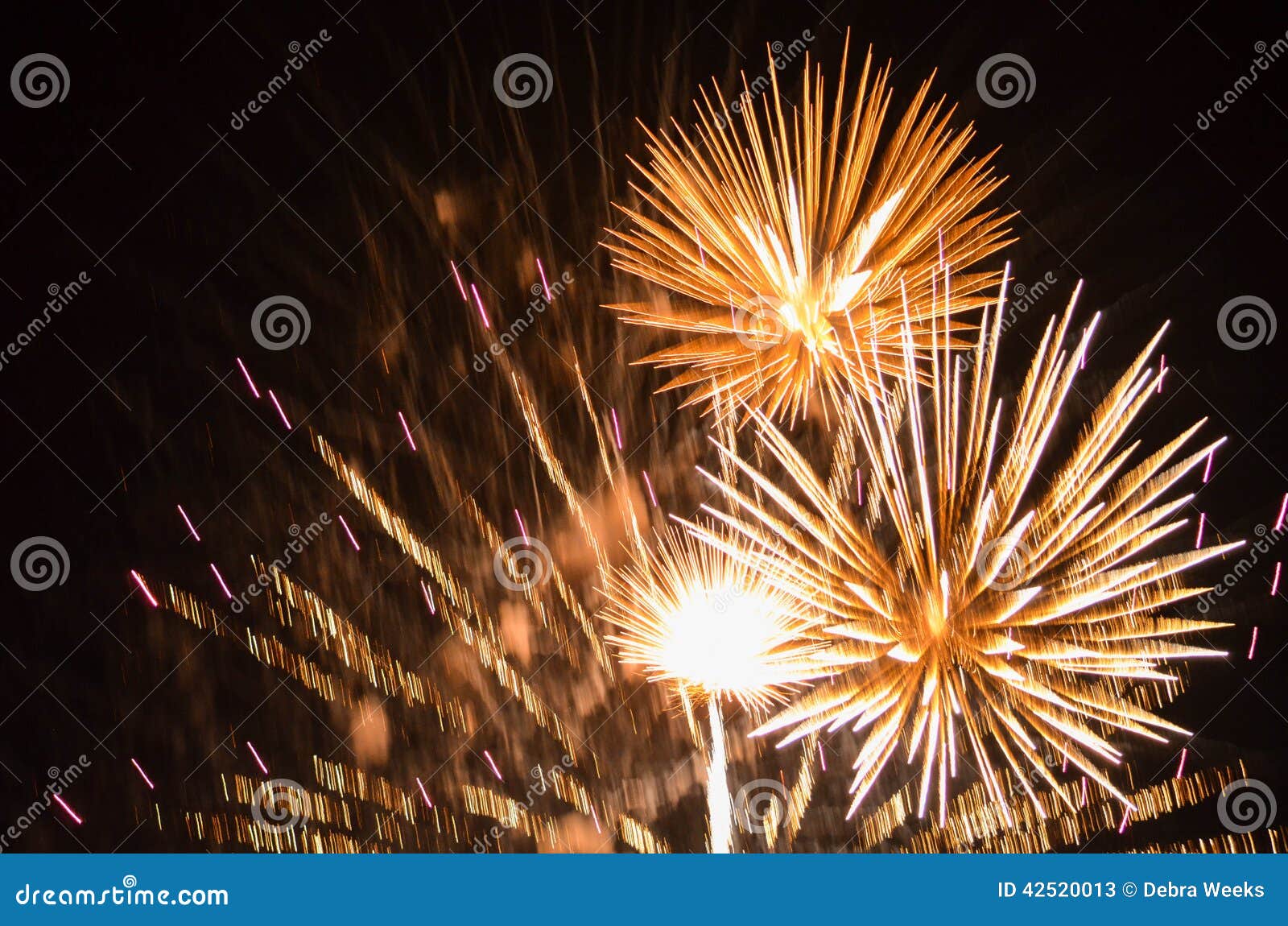 Bursting with Fire in the Sky Stock Image - Image of firework, bursting ...