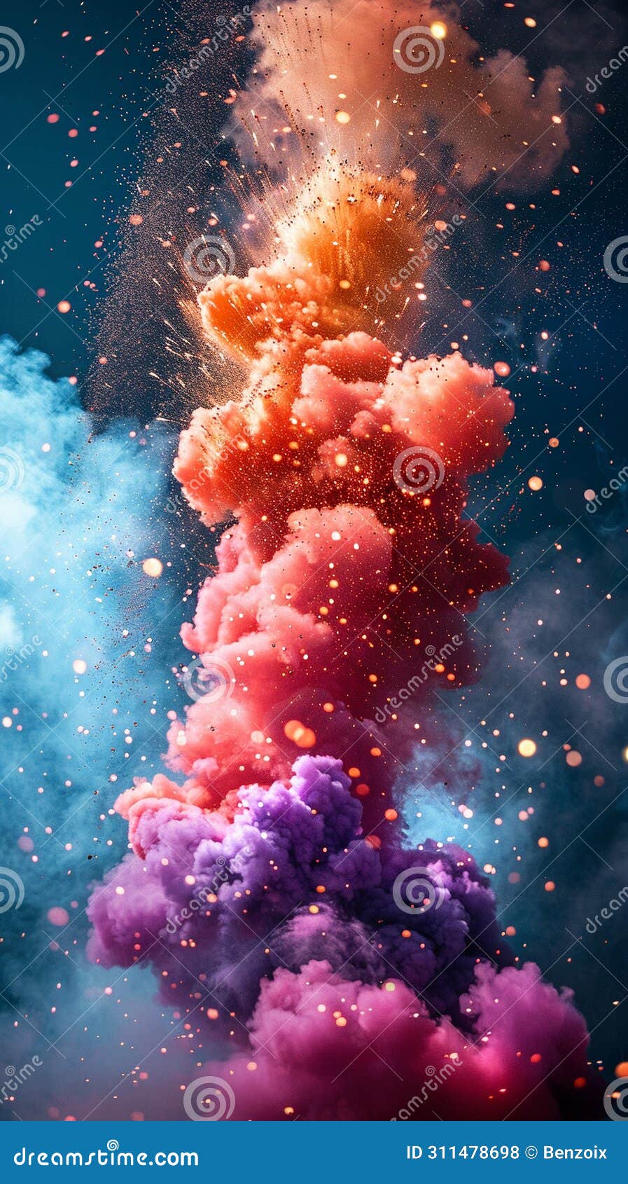 Bursting Firecracker in Sky Stock Photo - Image of effect, firework ...