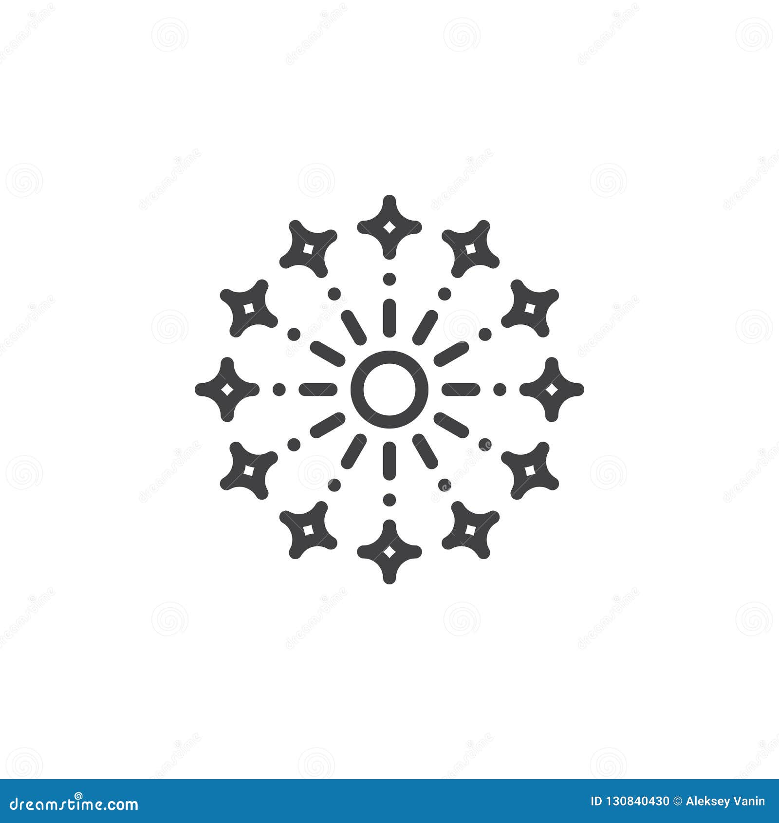 Bursting Firework Outline Icon Stock Vector - Illustration of icon ...