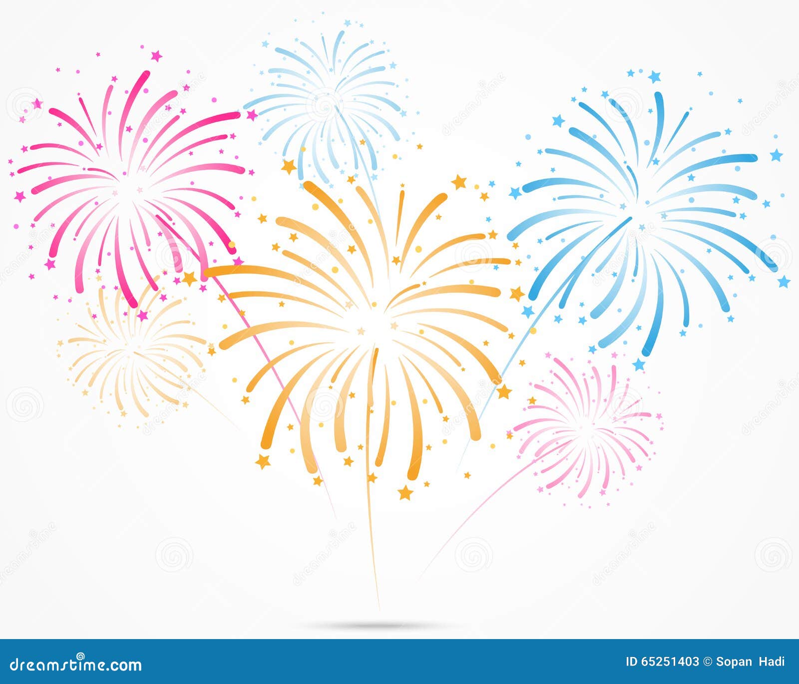 Bursting Fireworks With Stars And Sparks Isolated On Transparent ...