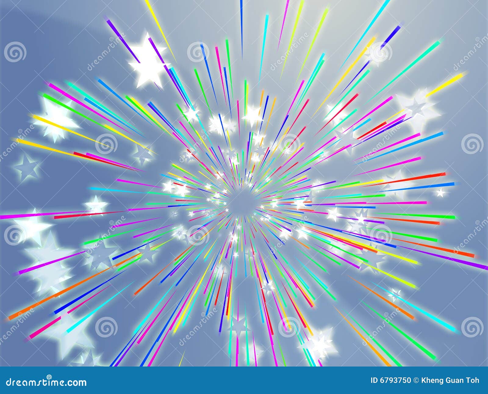 Bursting Flying Stars Illustration Stock Illustration - Illustration of ...