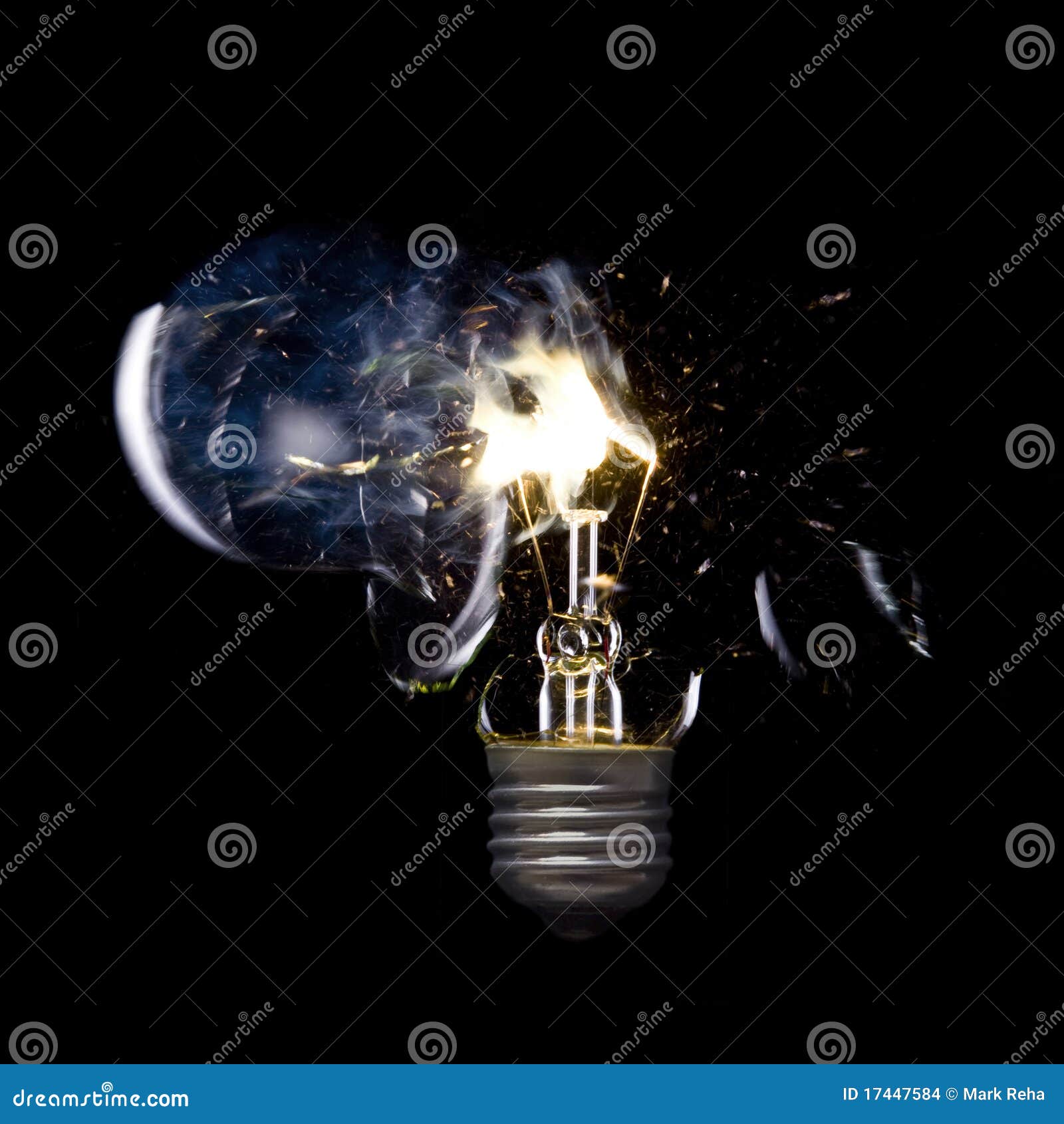Bursting light bulb stock photo. Image of concept, energy - 17447584