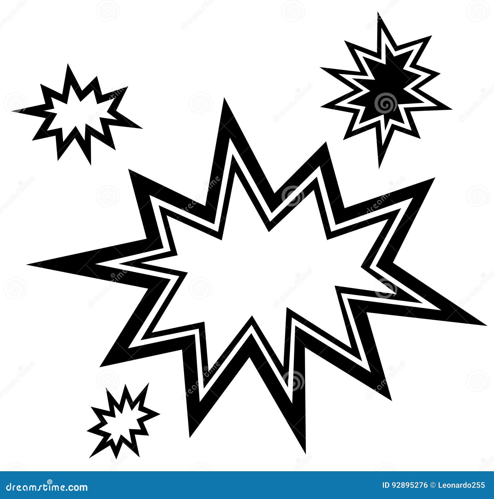 Bursting star stock vector. Illustration of cartoon, black - 92895276