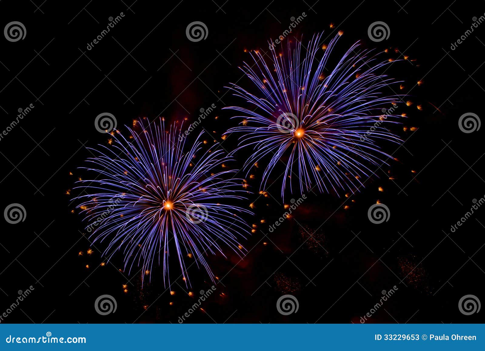 Orange Fireworks Show 4th Of July Royalty-Free Stock Photography ...