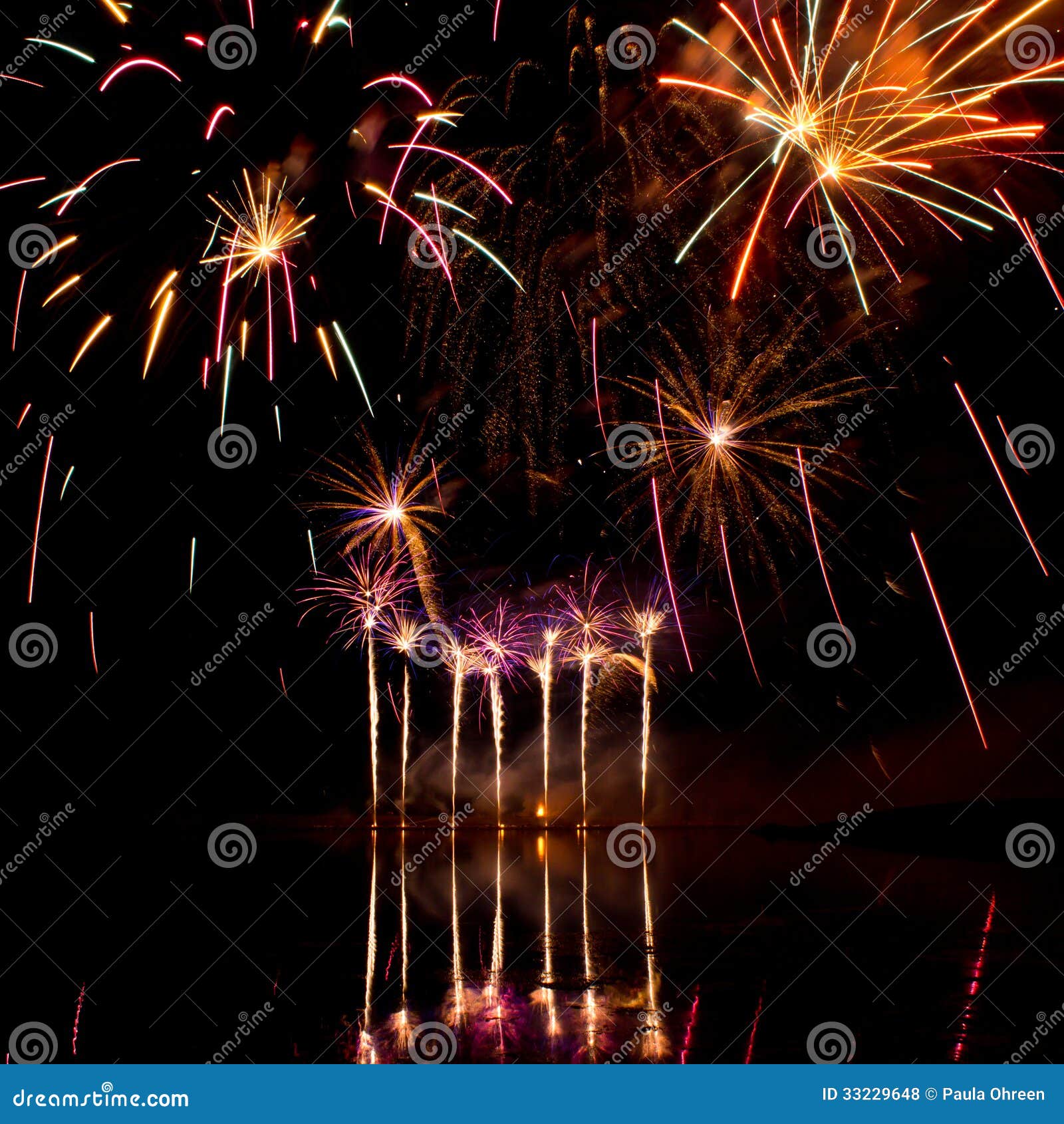 Bursts of Pink Fireworks stock photo. Image of canada - 33229648