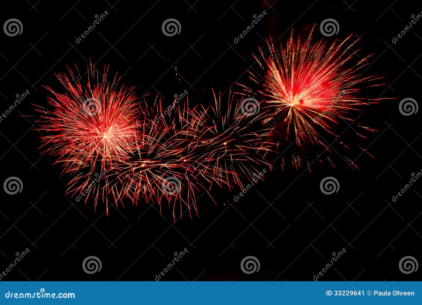 Bursts of Red and Orange Fireworks Stock Image - Image of december ...
