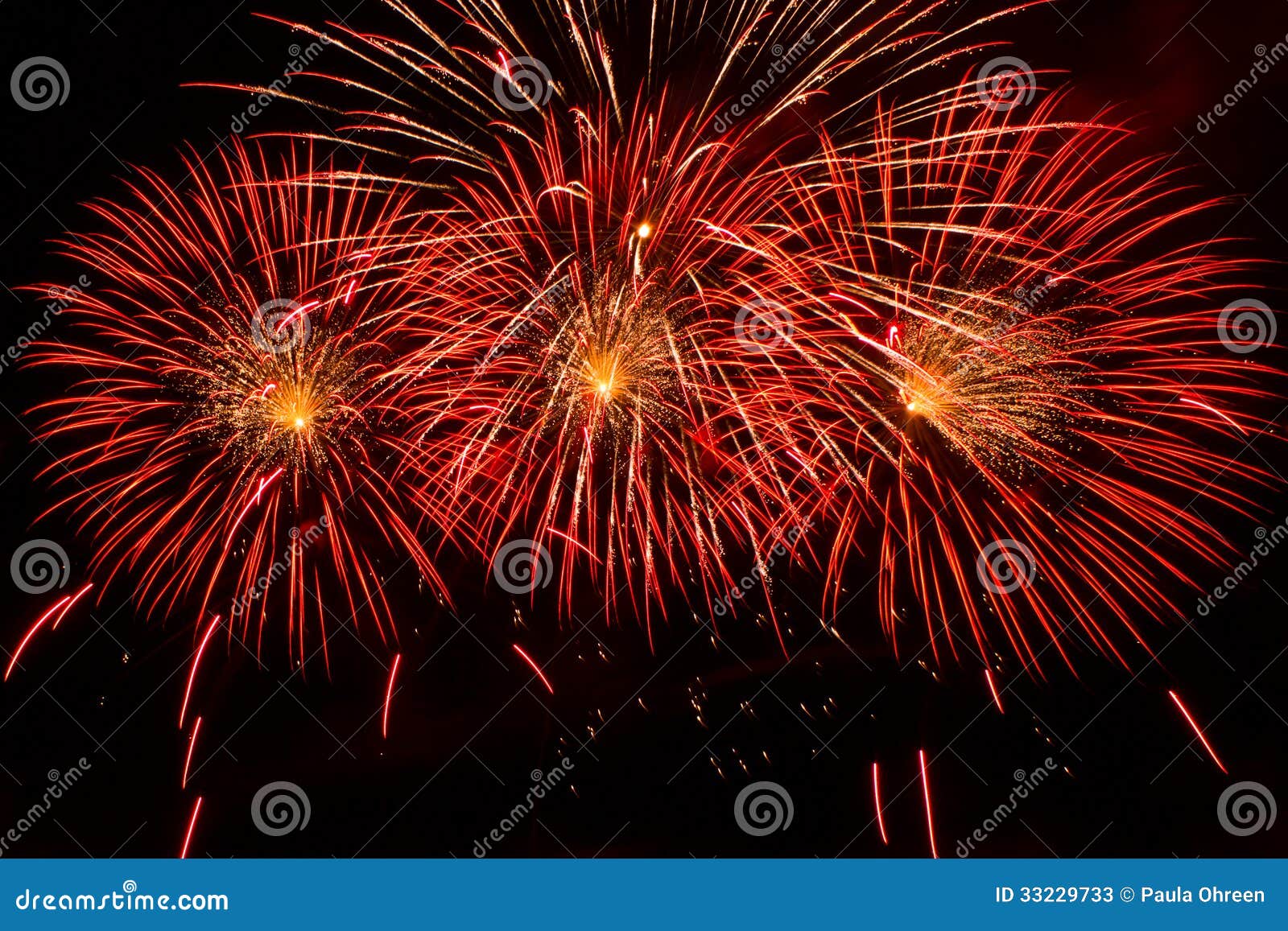 Orange Fireworks Show 4th Of July Royalty-Free Stock Photography ...