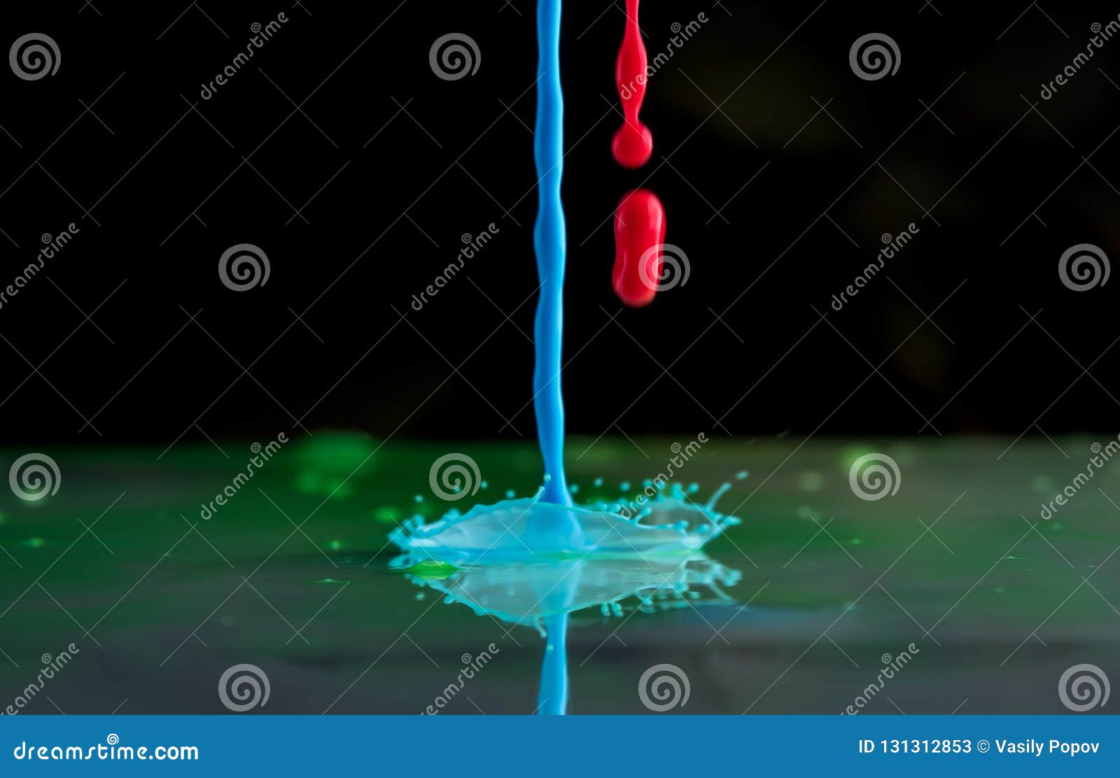 Bursts and Splashes from Falling Paints of Different Colors Stock Image ...